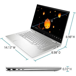 HP Envy X360 2-in-1 15.6" FHD Touchscreen Laptop Computer, Intel Core i7-1165G7, 32GB RAM, 1TB PCIe SSD, Backlit Keyboard, Iris Xe Graphics, HD Webcam, Windows 11, Silver, 32GB Hotface USB Card