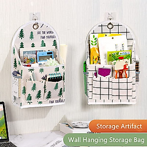 ZRSYH Wall Hanging Storage Bag Large Capacity Home Organizer Small Cloth Bag Behind The Door Hanging Shoe Rack Organizer Office Supplies,White Grid