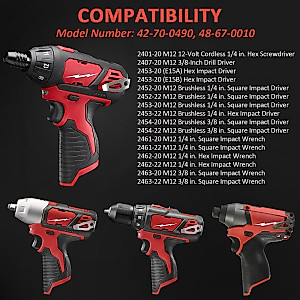 Belt Clips for Milwaukee, 4pcs 42-70-0490 Drill Tool Clips Hook Kit with Screws for Milwaukee Hex Screwdrive, Drill Driver, 12 Volt Power Tools