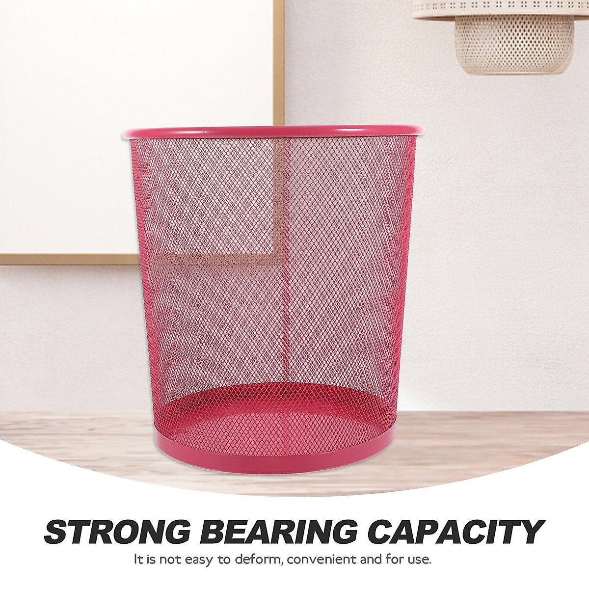 EXCEART Mesh Bathroom Trash Can Waste Basket Home Office Lightweight Mesh Trash Can Kitchen Bedroom Dorm Desk Recycling Bin