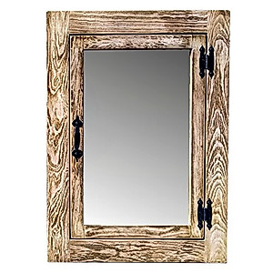 Solid Wood Whitewash Rustic Medicine Cabinet/Surface Mount/Handmade