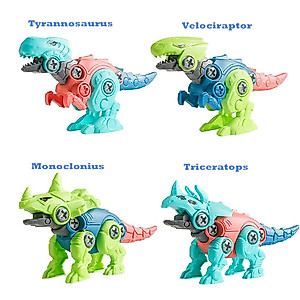 BEIGUO 4 Pack Jumbo Dinosaur Eggs with Take Apart Dinosaur Toys Building Toys for Kids Boys Girls Easter Basket Stuffers Gifts