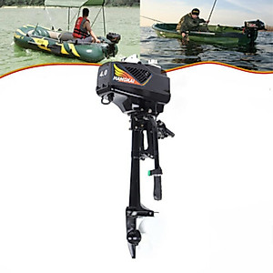 HANGKAI 48V 1000W Outboard Motor Boat Engine Electric Start Marine Brushless Motor Heavy Duty Electric Start Marine Outboard Motor Boat Engine for Fishing Aquaculture Outdoor Adventure