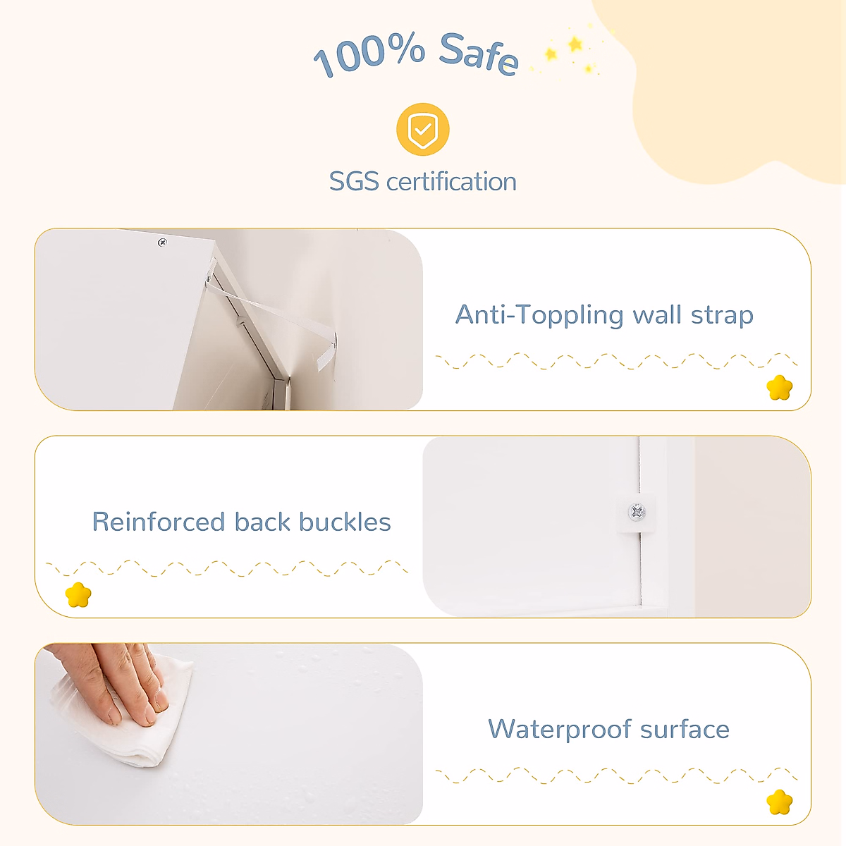 Curipeer Kids Dollhouse Bookshelf, Wooden Bookcase Storage with Motion-Activated Light, 2-Tier Open Display Organizer for Toys and Books, Baby Bookshelf for Birthday, Christmas, White