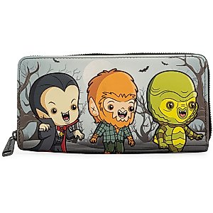 Loungefly Universal Monsters Chibi Faux Leather Zip Wallet