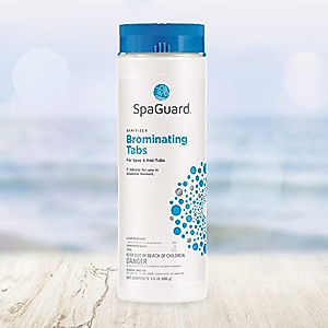 SpaGuard Brominating Tablets 1.5lb with LeisureQuip ScumBoat & LeisureQuip Hot Tub Care Log Book (1.5lb)