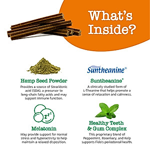 Zesty Paws OraStix for Dogs - Calming Dental Sticks for Stress with Hemp Melatonin Chamomile Dog Healthy Teeth and Gums Calm Composure for Fireworks and Thunderstorms - 12oz