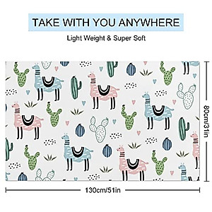 My Little Nest Bath Towels Quick Dry Bathroom Towels Cute Llama Cactus Elements Absorbent Shower Towels Soft Hand Towel Wash Cloths for Spa Pool Hotel Gym 31" x 51"
