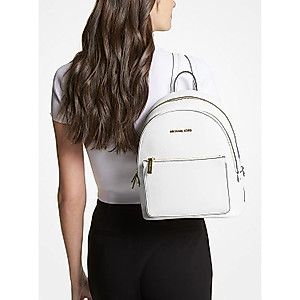 Michael Kors Adina Medium Pebbled Leather Backpack (Optic White)