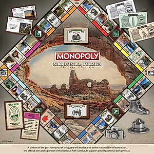 Monopoly National Parks 2020 Edition | Featuring Over 60 National Parks from Across The United States | Iconic Locations Such as Yellowstone, Yosemite, Grand Canyon, and More | Licensed Monopoly Game
