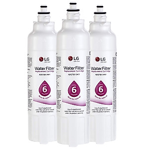 LG LT800P3 6-Month / 200 Gallon Replacement Refrigerator Water Filter, 3 Count (Pack of 1), White