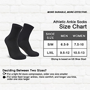 Compression Running Ankle Socks for Men and Women (6 Pairs), Quarter Athletic Socks for Running, Cycling, Golf, Work