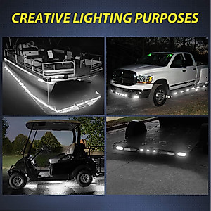 Nilight 10PCS 3.8” 6LED White LED Indicator Light Truck Camper Side Marker Light Marine Boat Stern Light Yacht Kayak Sailboat Trailer Bus RV Clearance Light 12V DC