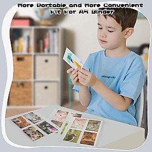 70 Pack 560 Pockets A5 Binder Sleeves for 3 Ring 4-Pocket, Double-Sided, 2.5x3.5 Trading Card Sleeves, Ultra-Clear Removable Game Baseball Football Card Holder for A5 Card Holder Album