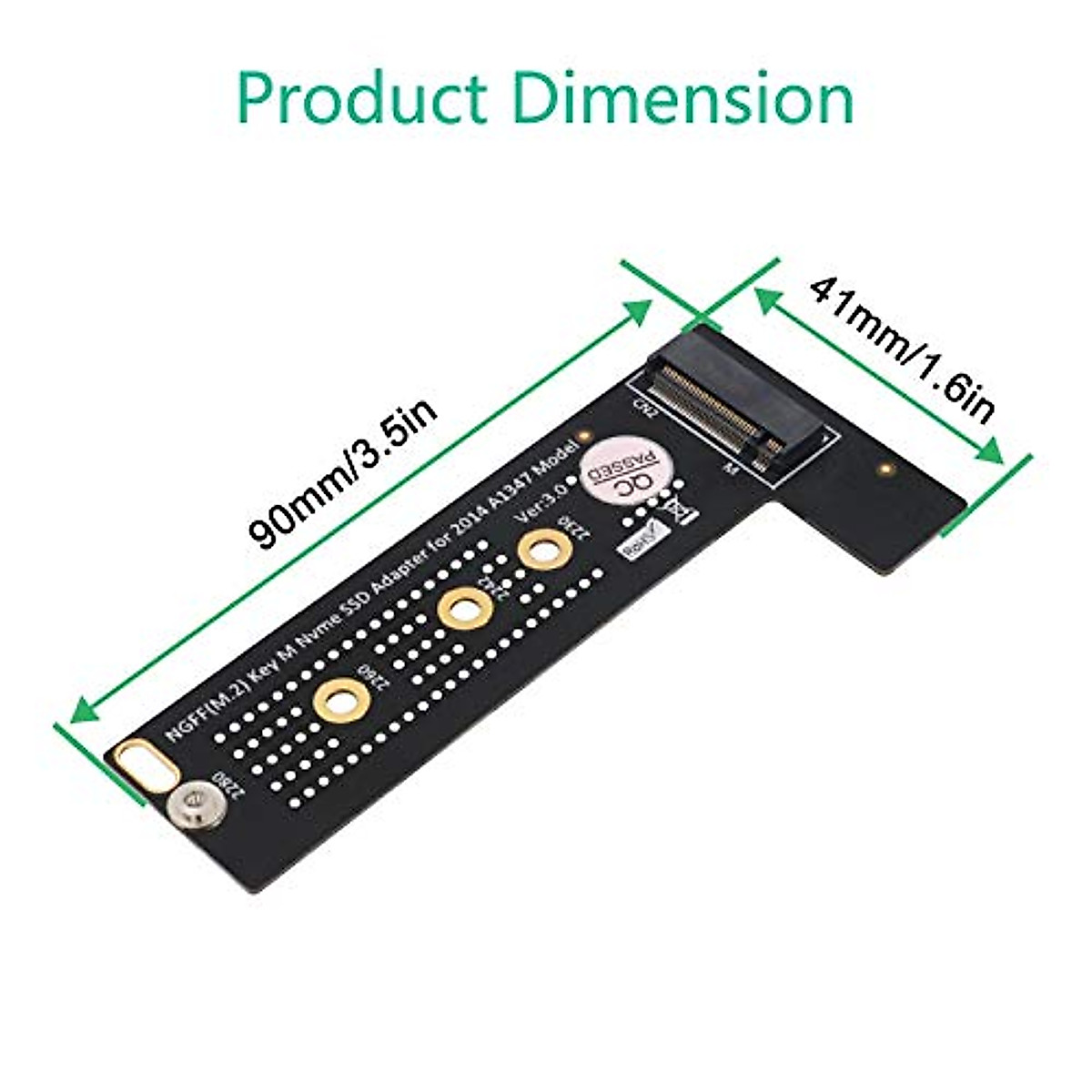 Zyyini Bindpo SSD Converter, M.2 NGFF MKey NVME SSD Converter Card Adapter Module for OS Computer Mini A1347 Model 2014, for M Key SSD