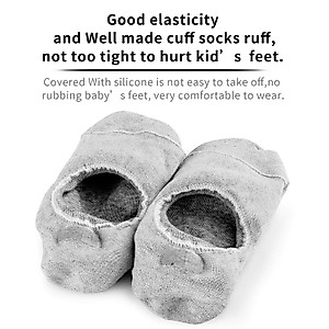 Auranso 10 Pack Toddler Boys Girls Thin No Show Socks Black Grey 3-4T