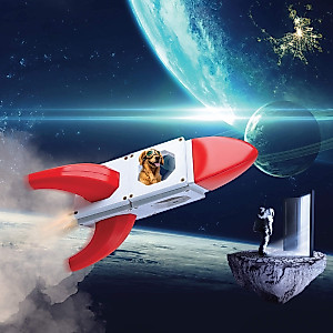 Discovery #MINDBLOWN Customizable Magnetic Building Tiles with Remote Control, 34-Piece Play Set, Build 3 Intergalactic Models, Includes 2 Powered Motors, STEM Toy for Boys and Girls