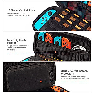 Vimorco Nintendo Switch OLED Case, Nintendo Switch Case, Carry Case for Nintendo Switch, Switch Travel Case for Girls Boys with 16 Game Card Slots, Hard Shell Cover for Console Games & Joy-Con, Sloth