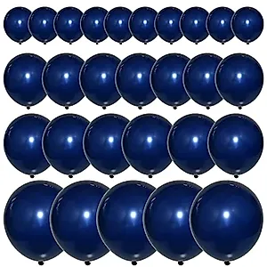 Navy Blue Balloons Garland Kit, 104pcs Matte Navy Blue Balloon Dark Blue Balloons with Different Size 18 Inch 12 Inch 10 Inch 5 Inch for Graduation Birthday Baby Shower, Wedding, Bridal Shower