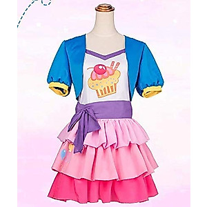 My Girls Women Little Pony Pinkie Pie Human Cosplay Costume Female Pink Halloween Carnival Costumes (Female S)