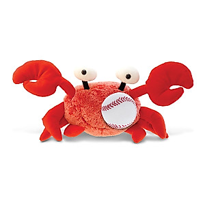 DolliBu Red Crab Stuffed Animal with Baseball Plush - Soft Huggable Red Crab, Adorable Playtime Plush Toy, Super Soft Plush Doll Animal Toy for Kids and Adults - 12 Inches