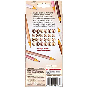 Crayola Colored Pencils 24 Count, Colors of the World, Skin Tone Colored Pencils