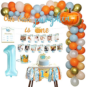 Little Pumpkin 1st Birthday Decorations, Pumpkin First Birthday Decorations for Autumn Fall 1st Birthday Party, Thanksgiving 1st Birthday, Our Little Pumpkin is Turning One Decorations