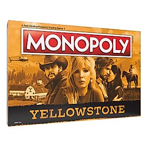 Monopoly: Yellowstone | Buy, Sell, Trade Spaces Featuring Locations from The Paramount Network Show | Collectible Classic Monopoly Game | Officially-Licensed, Yellowstone Game & Merchandise, 6 players