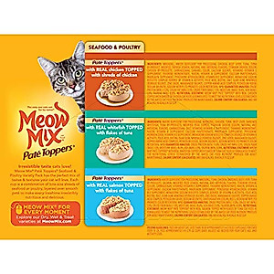 Meow Mix Paté Toppers Wet Cat Food, Seafood & Poultry Variety Pack, 2.75 Ounce, 12 Count(Pack of 1)