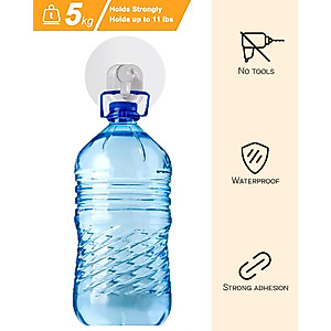 Uten Adhesive Hooks for Hanging 10 Pack, Heavy Duty Wall Hooks 11 lbs, Self Adhesive Waterproof Sticky Robe Towel Transparent Hooks for Home, Bathroom, Kitchen, Outdoor