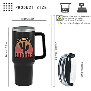 40 oz Tumbler with Handle and Straw Not A Hugger Tumbler with Lid and Straw Insulated Tumbler Stainless Steel Tumblers