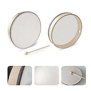 KEJJNYER Hand Drums with Drum Stick, 10 8 6 Inch Hand Drums for Adults Percussion Wood Frame Drum Musical Instrument for Party Class Home Supplies