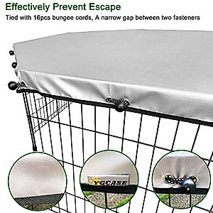 Universal Dog Playpen Cover with Sun/Rain Proof Top, Provide Shade and Security for Outdoor and Indoor, Fits All 24" Wide 8 Panels Pet Exercise Pen (Cover only)