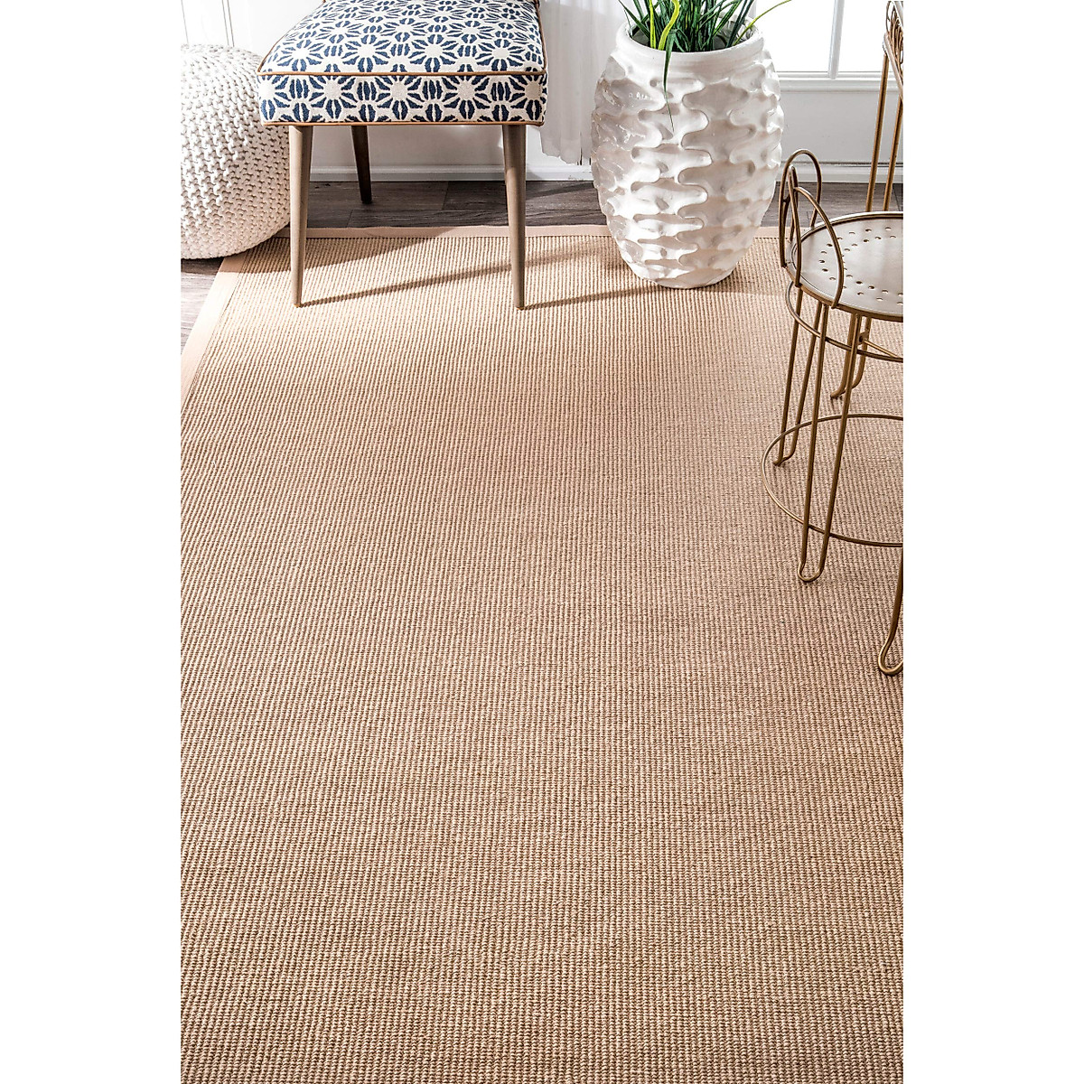 nuLOOM Machine Woven Laurel Jute Area Rug, 5' x 8', Beige