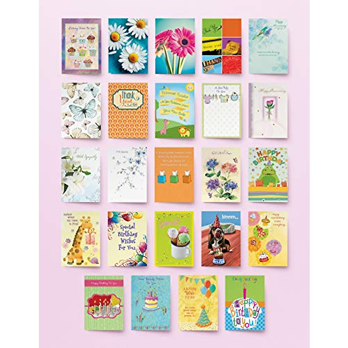 Designer Greetings All Occasion Greeting Card Assortment (24 Cards with Envelopes in a Keepsake, Floral Organizer Box) – Birthday, Thank You, New Baby, Anniversary, Sympathy, Get Well, Blank