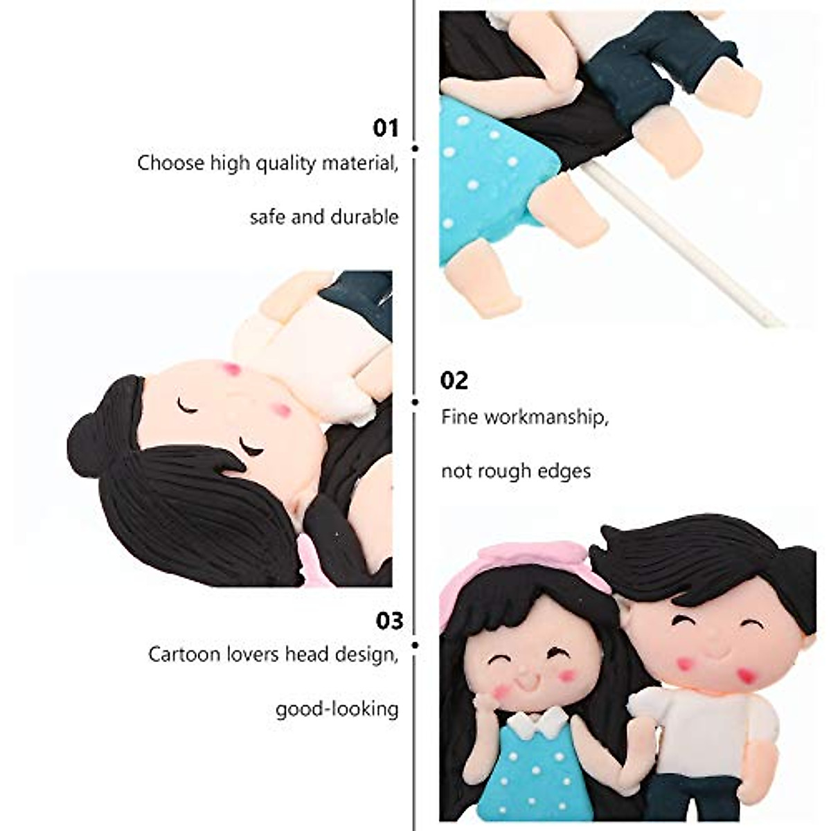 VALICLUD Adorable Lovers Design Cupcake Ornament Polymer Clay Cake Decoration Party Supply