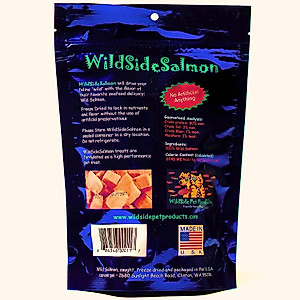WILDSIDESALMON WildSide Salmon - 100% Wild Alaskan Salmon Freeze Dried Cat Treats - Healthy Training Treat - 3oz (3 Pack)
