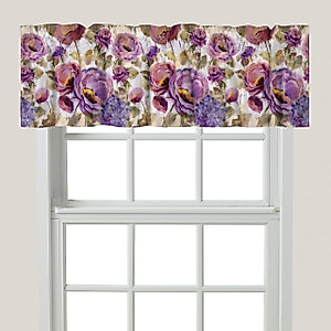 Laural Home Purple Floral Garden Window Valance
