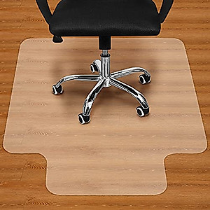 BesWin Office Chair Mat for Hardwood Floor - 36"x48" Clear PVC Desk Chair Mat - Heavy Duty Floor Protector for Home or Office - Easy Clean and Flat Without Curling