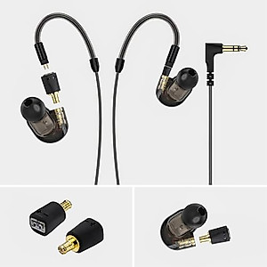 CKR100 Earphone Adapter, Lossless Sound Male to Female Connector for Audio Technica LS200 LS300 LS400 CKR90 LS50, to 0.78mm 2 Pin Adapter (Black)
