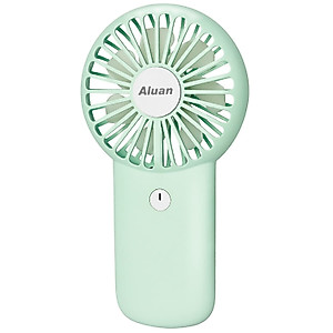 Aluan Handheld Fan Mini Portable Fan Powerful Personal Fans Speed Adjustable Battery Operated USB Rechargeable Eyelash Fan for Kids Women Men Indoor Outdoor Travel Cooling, Green