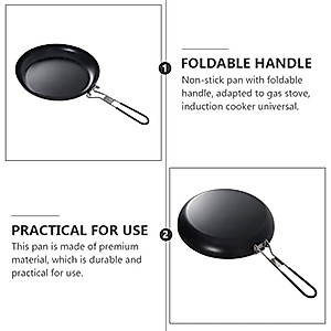 SEWACC 9 Frying Pan Saute Pan Camping Frypan Stove Grill Pan Cast Iron Grill Plate Cast Iron Griddle Pan Nonstick Bakeware Metal Cooking Utensils Iron Skillet Kettle Induction Cooker