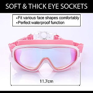 Young4us 2 Pack Kids Swim Goggles, Swimming Glasses for Children from 3 to 15 Years Old