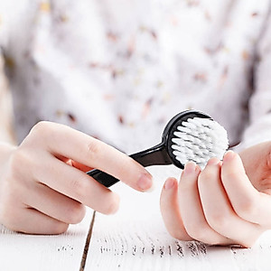 Facial Brush, Raploy 3 Pack Manual Exfoliating Face Brush Facial Cleansing Brush Face Brush Face Scrubber and Face Brush Cleanser Acrylic Handle for Massage Cleansing (Black,Clear,Purple)