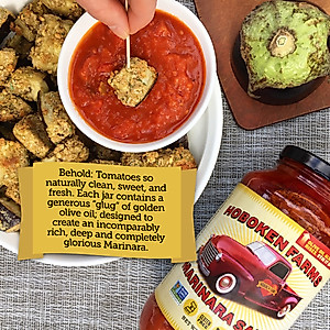 Hoboken Farms Marinara Gourmet Pasta Sauce - Keto Certified, No Sugar Added, Non GMO Project Verified, Kosher, Vegan, Plant Based, Keto & Paleo Friendly, Whole Tomatoes and Pure Olive Oil (Original Marinara 2 Pack)