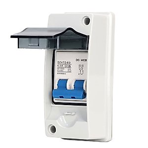 DC Miniature Circuit Breaker, 2 Pole 1000V 63Amp Isolator for Solar PV System, DIN Rail Mount Chtaixi DC Disconnect Switch Solar Disconnect Switch with Outdoor IP65 Waterproof Box