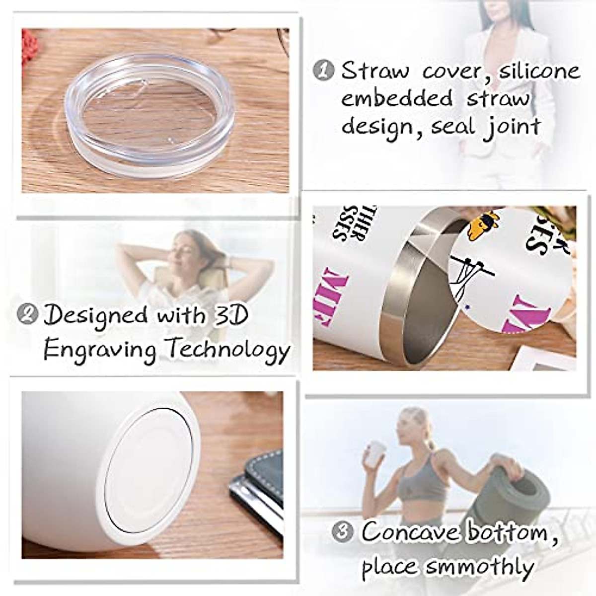 Geiserailie Christmas Funny Boss Gifts Unicorn Coffee Mug Novelty Boss Gift Idea for Bosses Day Birthday Christmas Office Decorations 12 oz Stainless Steel Wine Tumbler with Lid Brush (White)