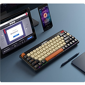 FIRSTBLOOD ONLY GAME. K690T Hot-Swappable 60% 2.4G Wireless/Bluetooth 5.0/USB Wired Triple Mode Mechanical Keyboard, 69 Keys Compact Gaming Keyboard, PBT Keycaps RGB Backlit, Brown Switch