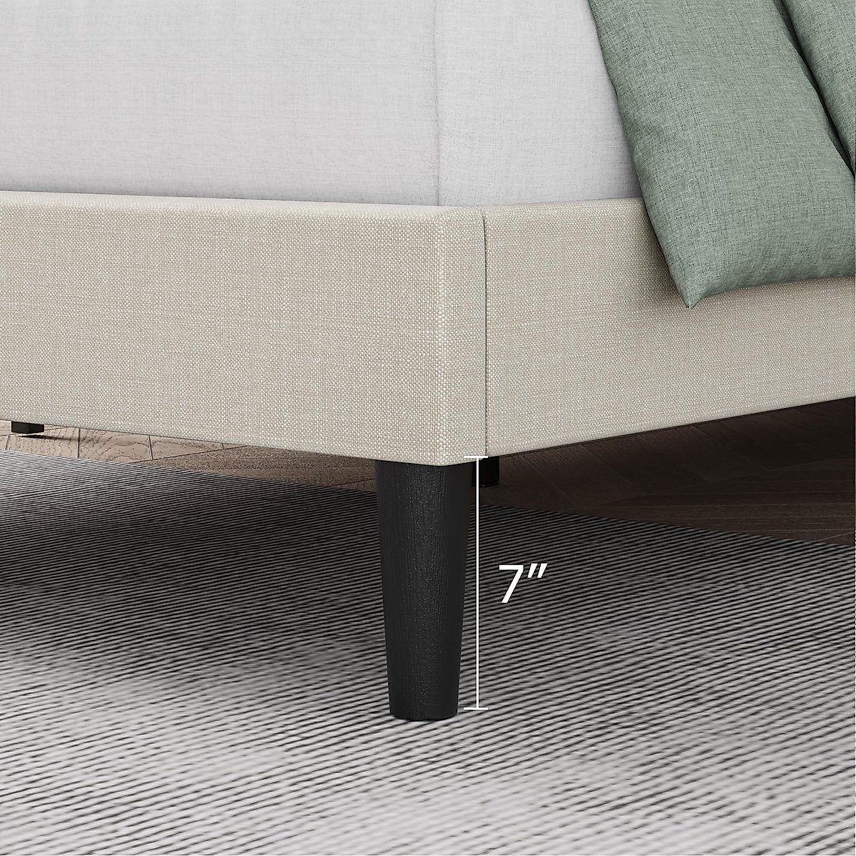 Keyluv Full Size Bed Frame with Button Tufted Headboard, Modern Fabric Upholstered Platform Bed Frame, Strong Wooden Slats Support, No Box Spring Needed, Beige