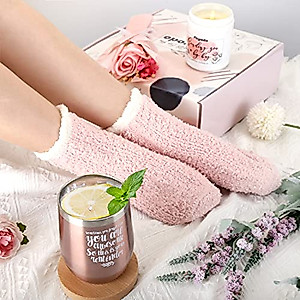 FAYODO Christmas day Gifts For Women - 11 Pcs Relaxing Spa Gift Boxes For Her, Happy Birthday Friendship Gift Sets for Women Friends Sister Mom Wife Girlfriend With Wine Tumbler Candle